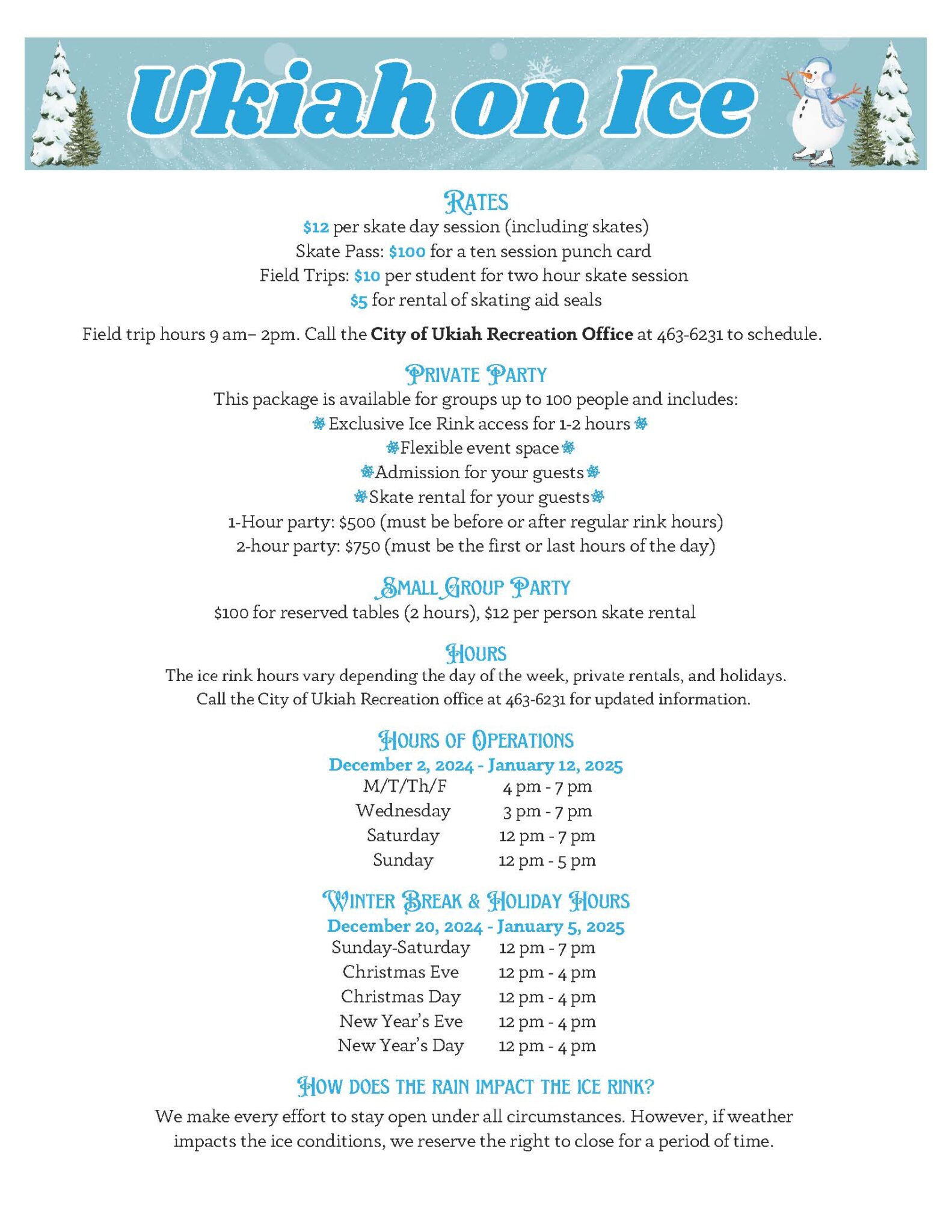 Ukiah On Ice - City of Ukiah, CA